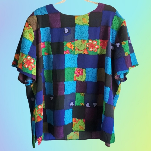 Vintage | Tops | Vintage Colorblock Top | Poshmark